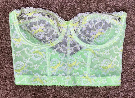 Neon Green Hand Dyed Bustier Top size 36B - Gem