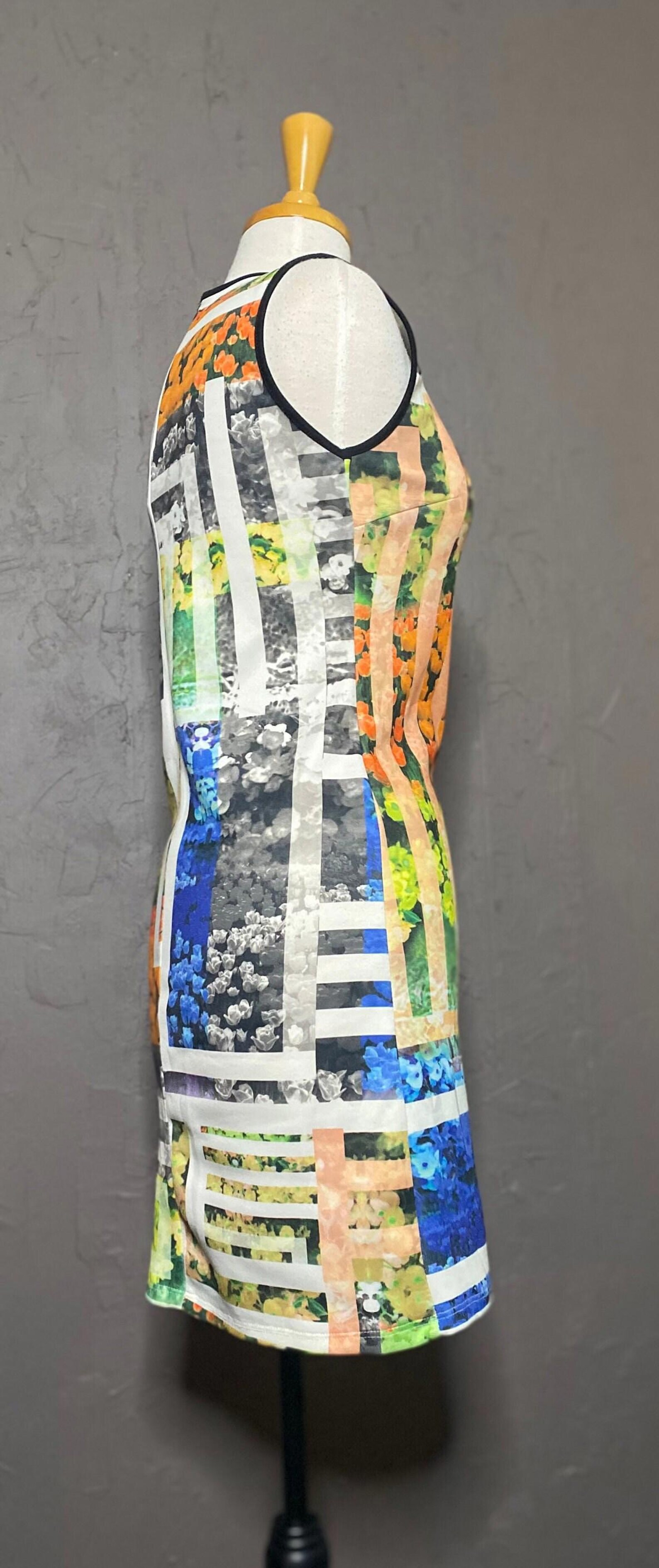 Y2K Flower Maze Print Dress Just Love Y2K Body Con Floral Maze Dress ...