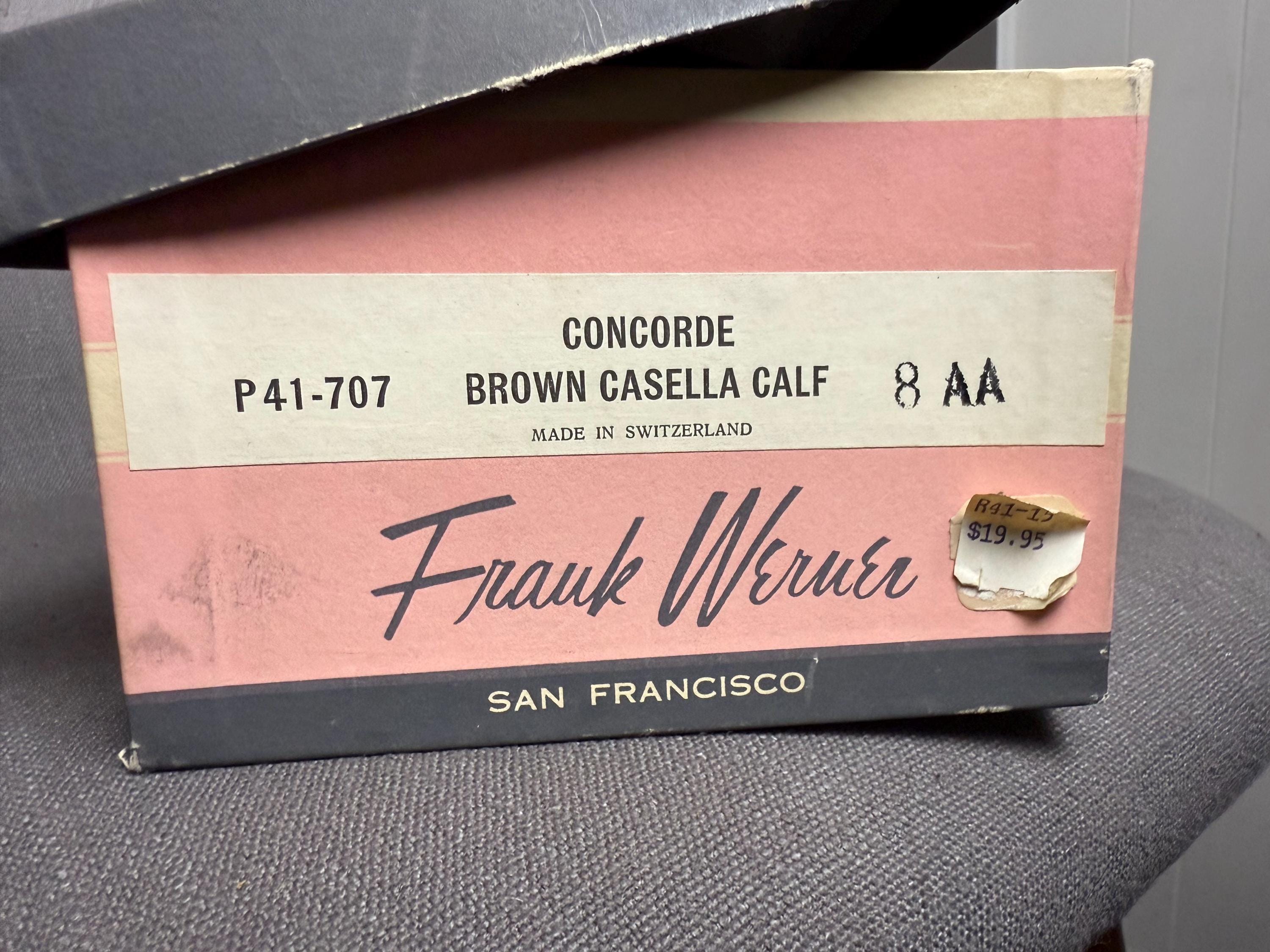 1940's Brown Pointy Low Heel Pump From Frank Werner Size 8 AA With ...