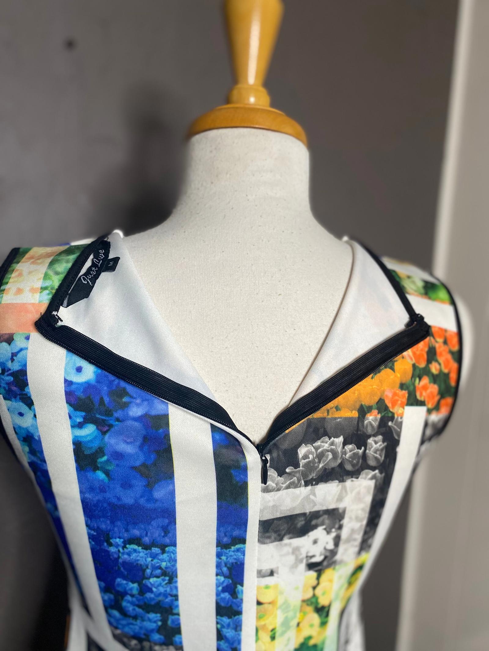 Y2K Flower Maze Print Dress Just Love Y2K Body Con Floral Maze Dress ...