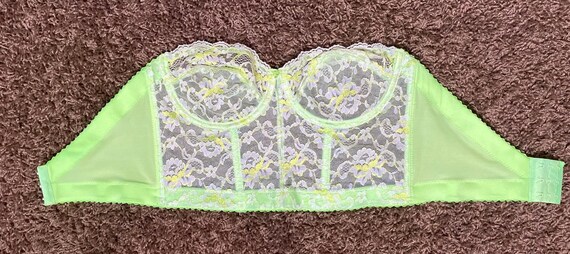 Neon Green Hand Dyed Bustier Top size 36B - Gem