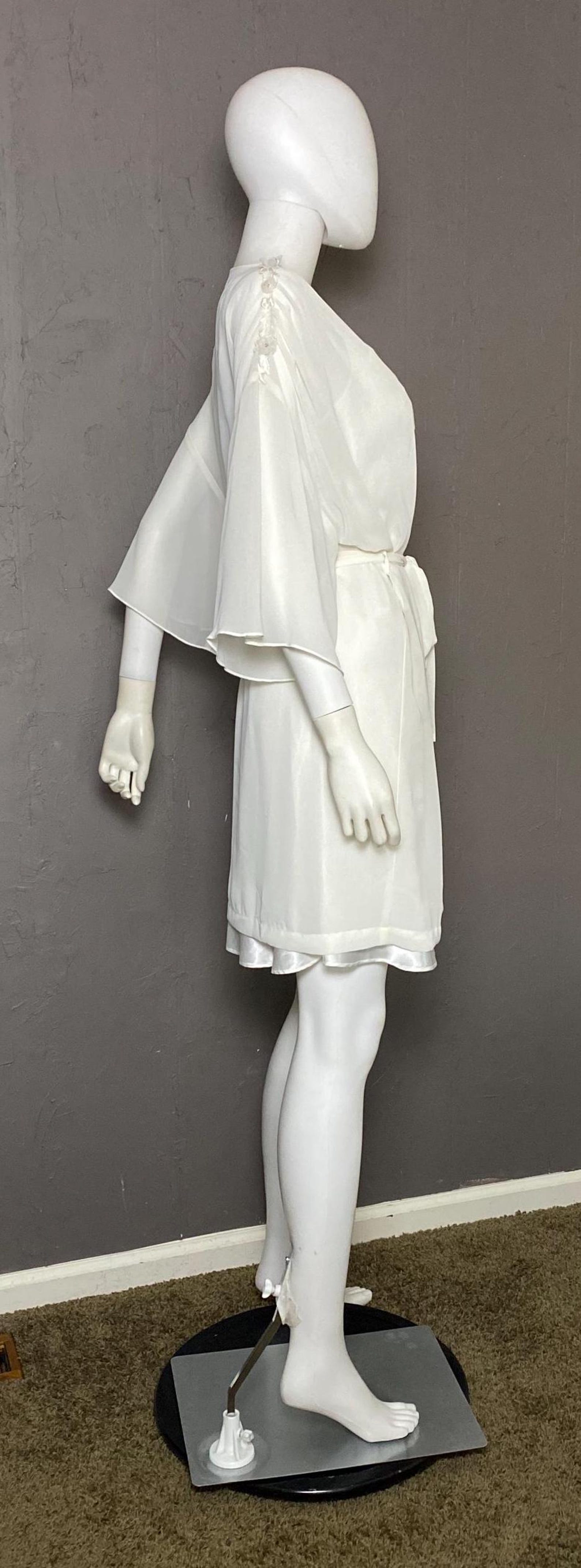 1990's Bridal Satin Nightgown + Chiffon Robe Set From Dentelle Size ...