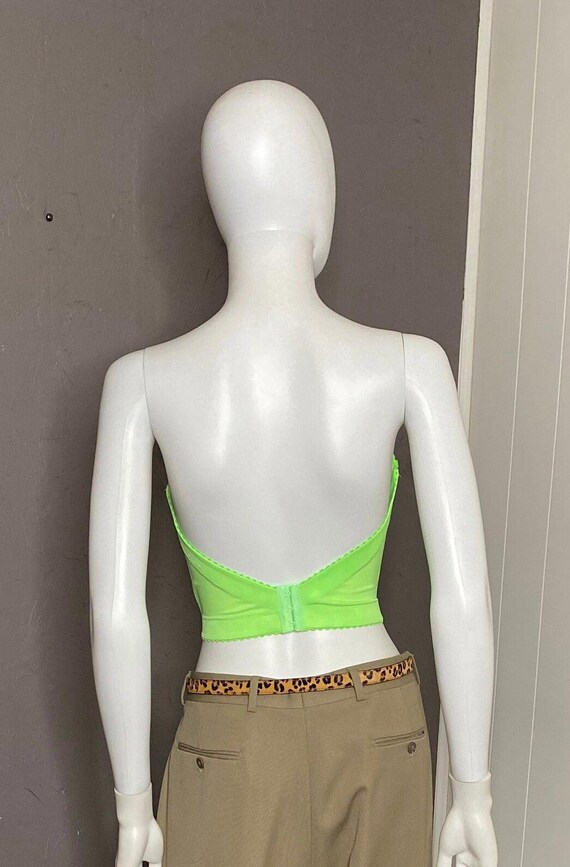 Neon Green Hand Dyed Bustier Top size 36B - Gem
