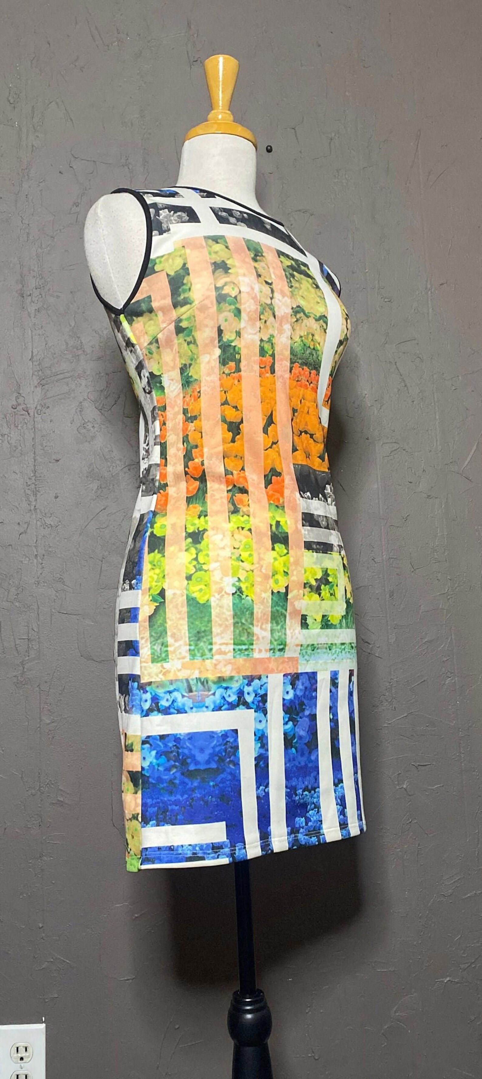 Y2K Flower Maze Print Dress Just Love Y2K Body Con Floral Maze Dress ...
