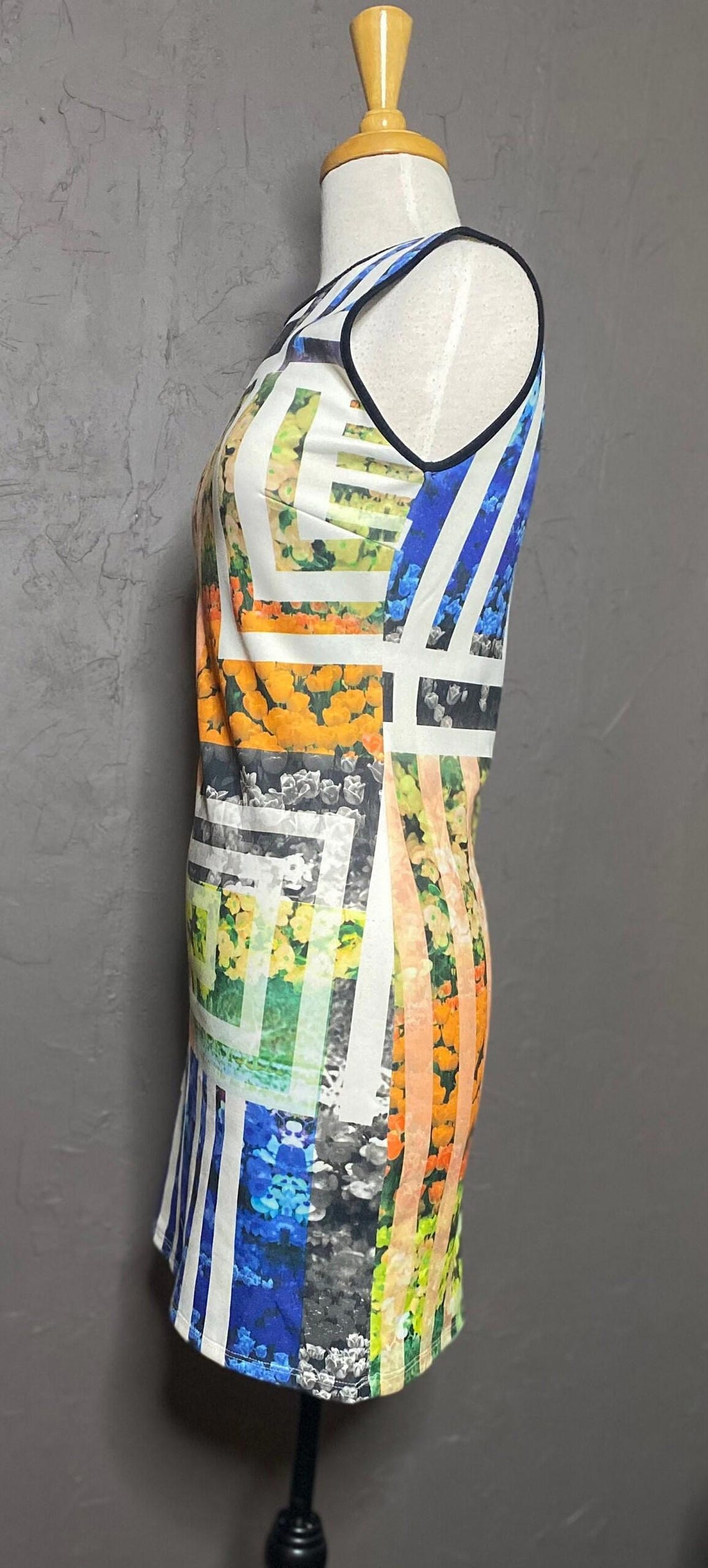 Y2K Flower Maze Print Dress Just Love Y2K Body Con Floral Maze Dress ...