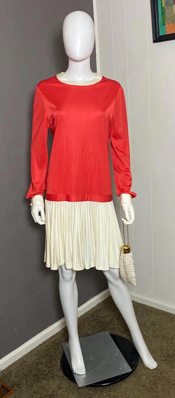 1960's MOD Drop Waist Pleated Mini Dress from Adele M… - Gem