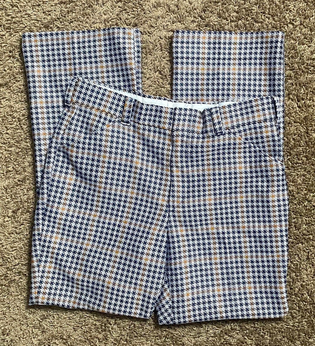 1970's Plaid Double Knit Slacks 36W X 31.5L - Etsy