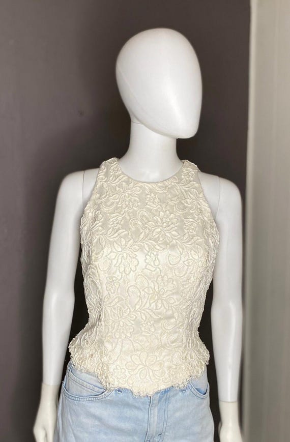 vintage 1990s ivory beaded - Gem