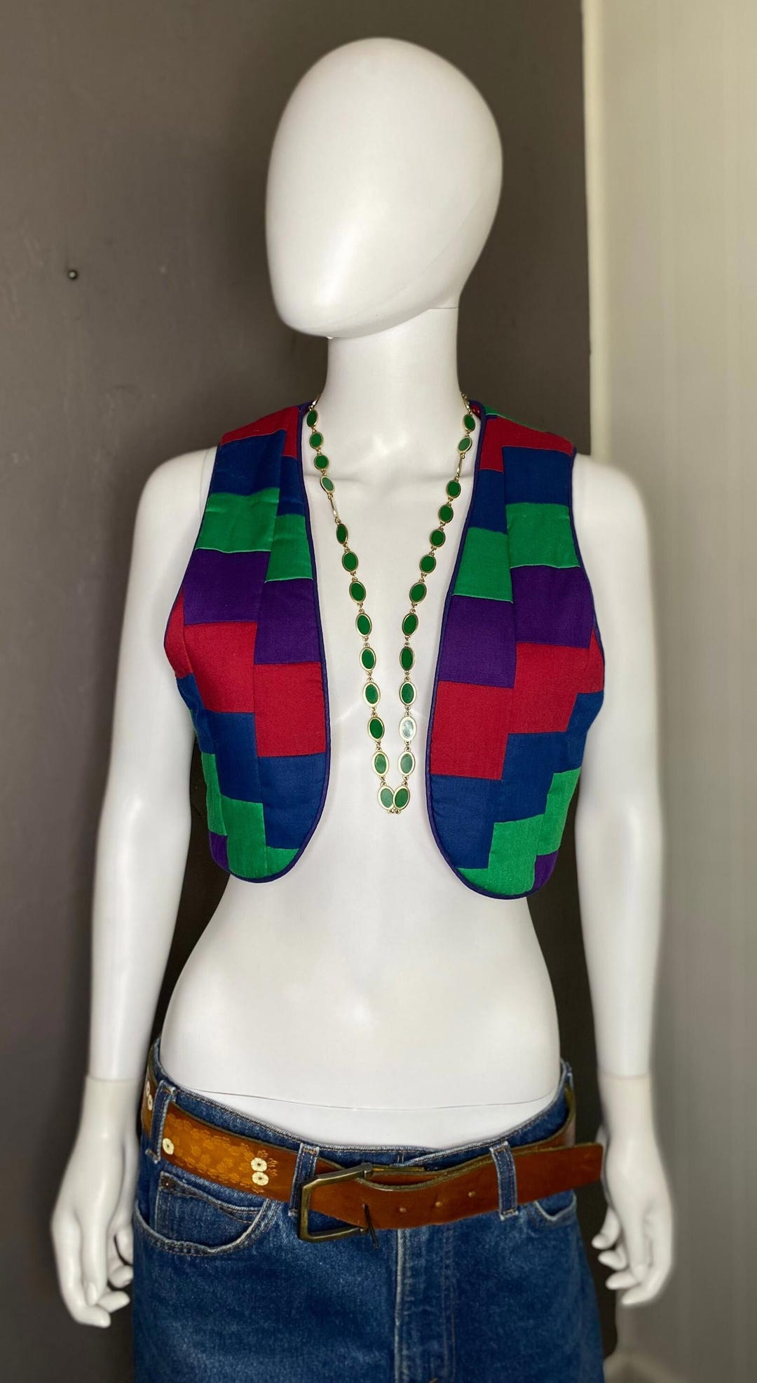 Vintage 1980’s Quilted Patchwork Vest Handmade Reversible S/M - Etsy