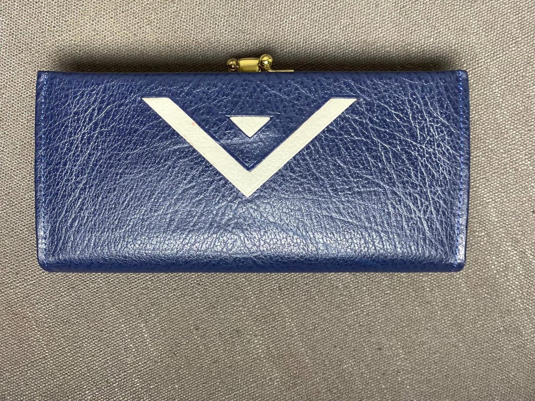 1960's Blue and White Leather Trifold Wallet From Lady Buxton - Etsy