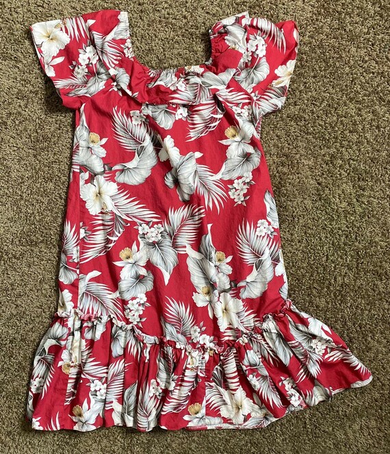 1980's Red Hawaiian MuMu Dress from Aloha M'oi size M… - Gem