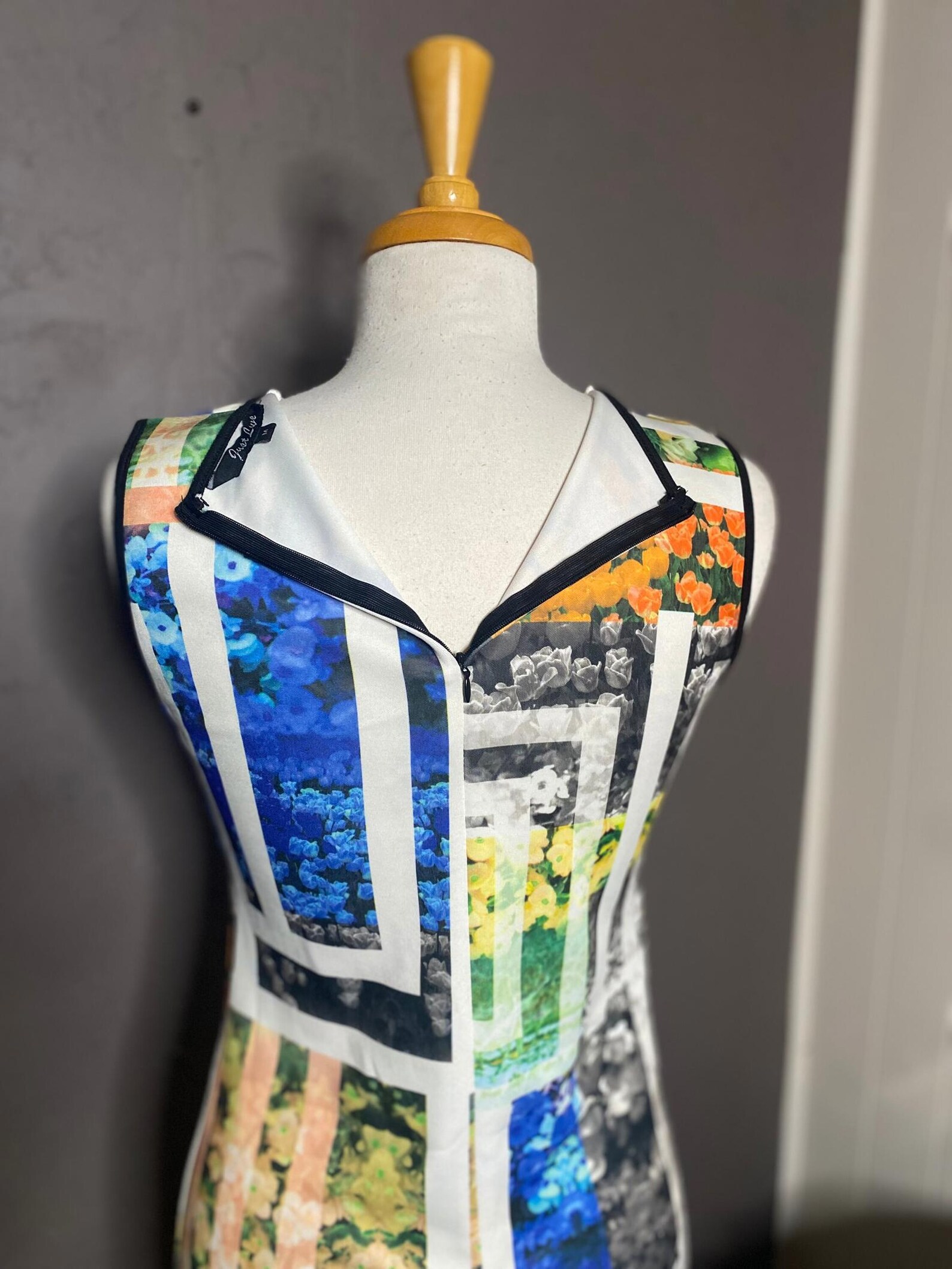 Y2K Flower Maze Print Dress Just Love Y2K Body Con Floral Maze Dress ...