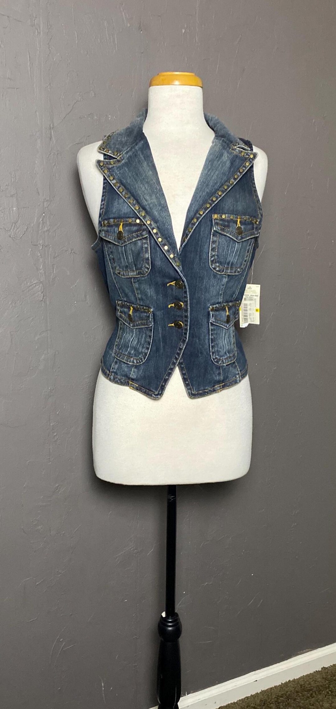 Y2K Studded Denim Vest From Michael KORS New With Tags Size Medium - Etsy