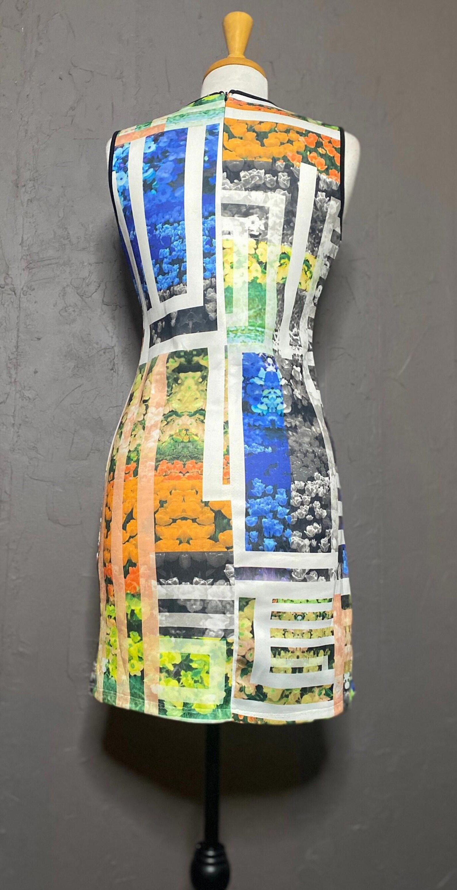 Y2K Flower Maze Print Dress Just Love Y2K Body Con Floral Maze Dress ...