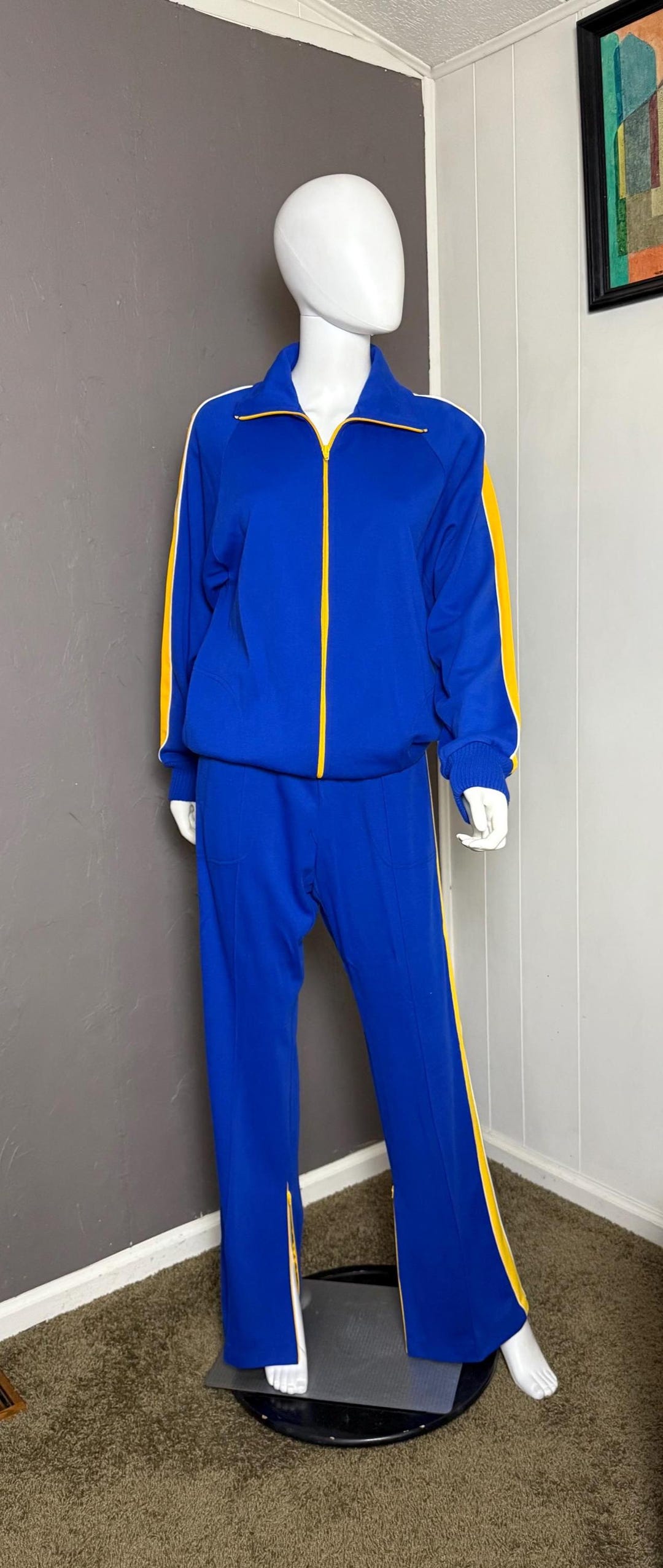 1980s Vintage Blue & Gold Tracksuit, XL Cal Sport NWT - Etsy