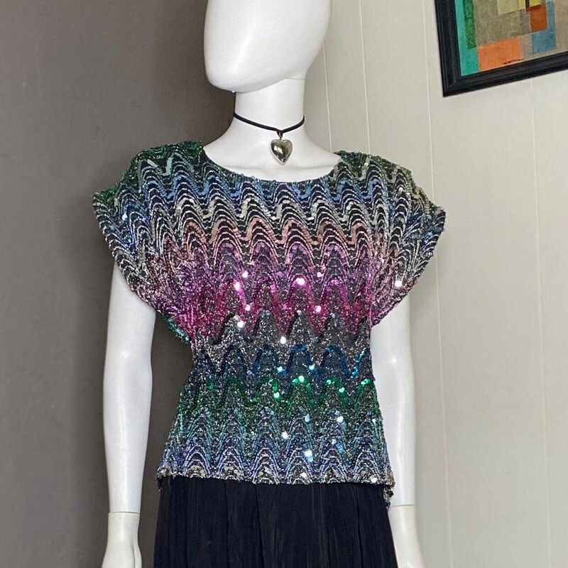 Rainbow Sequin Top - Etsy