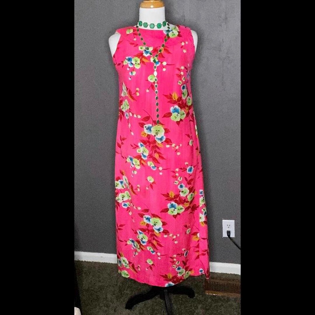 1960's Neon Pink Hawaiian Dress From I.MAGNIN Size M/L Rockabilly Day ...