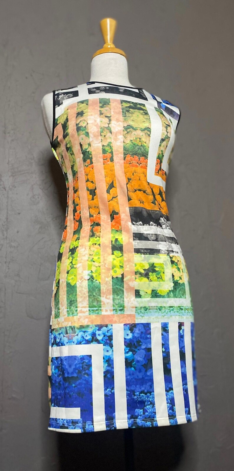 Y2K Flower Maze Print Dress Just Love Y2K Body Con Floral Maze Dress ...