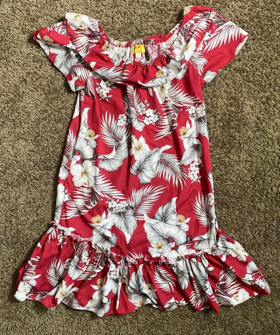 1980's Red Hawaiian MuMu Dress from Aloha M'oi size M… - Gem
