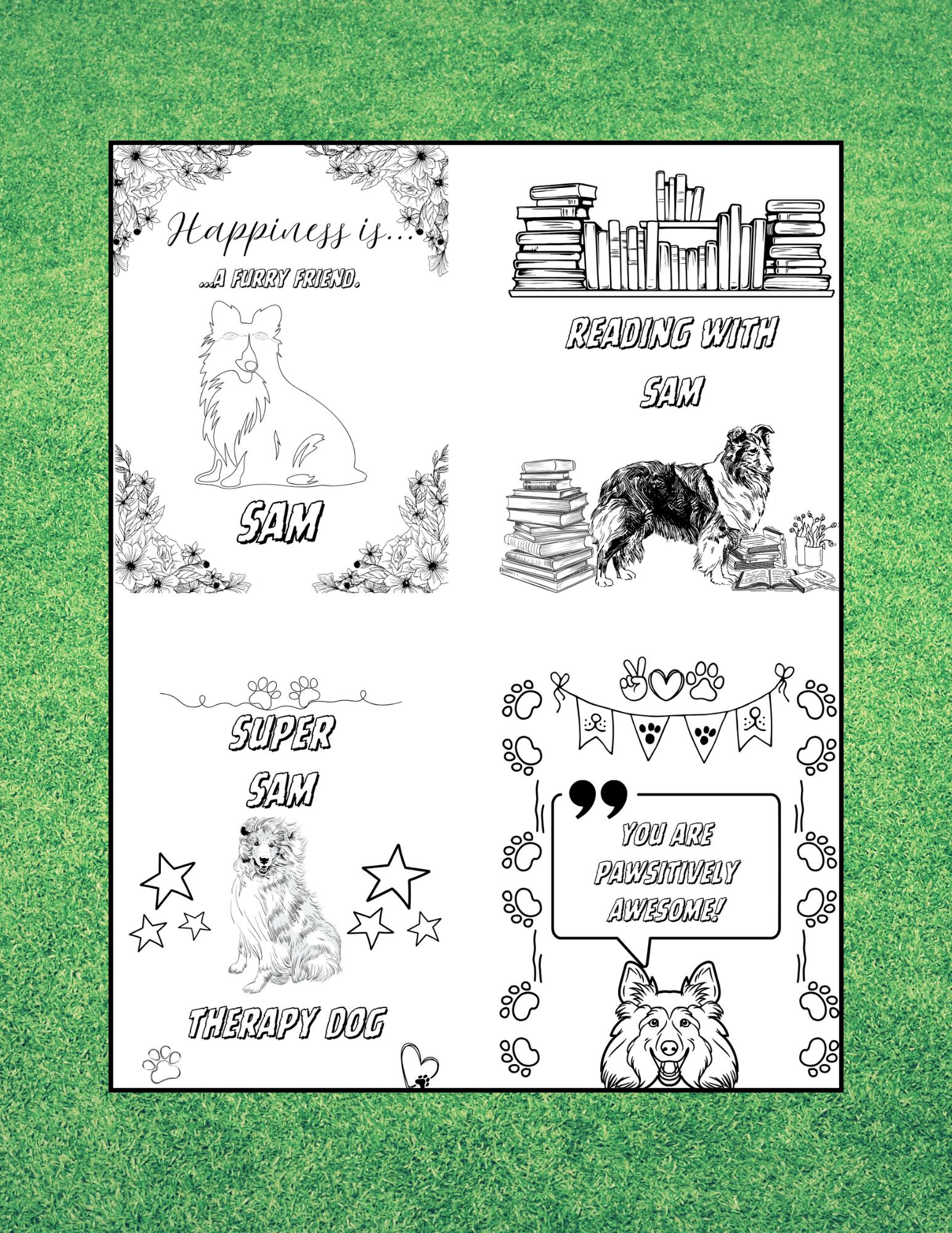 Therapy Dog Coloring Pages - Personalized and Breed Specific - Etsy