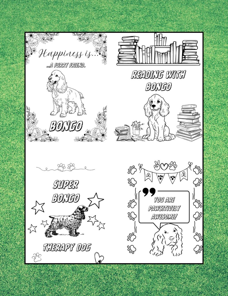 Therapy Dog Coloring Pages - Personalized and Breed Specific - Etsy