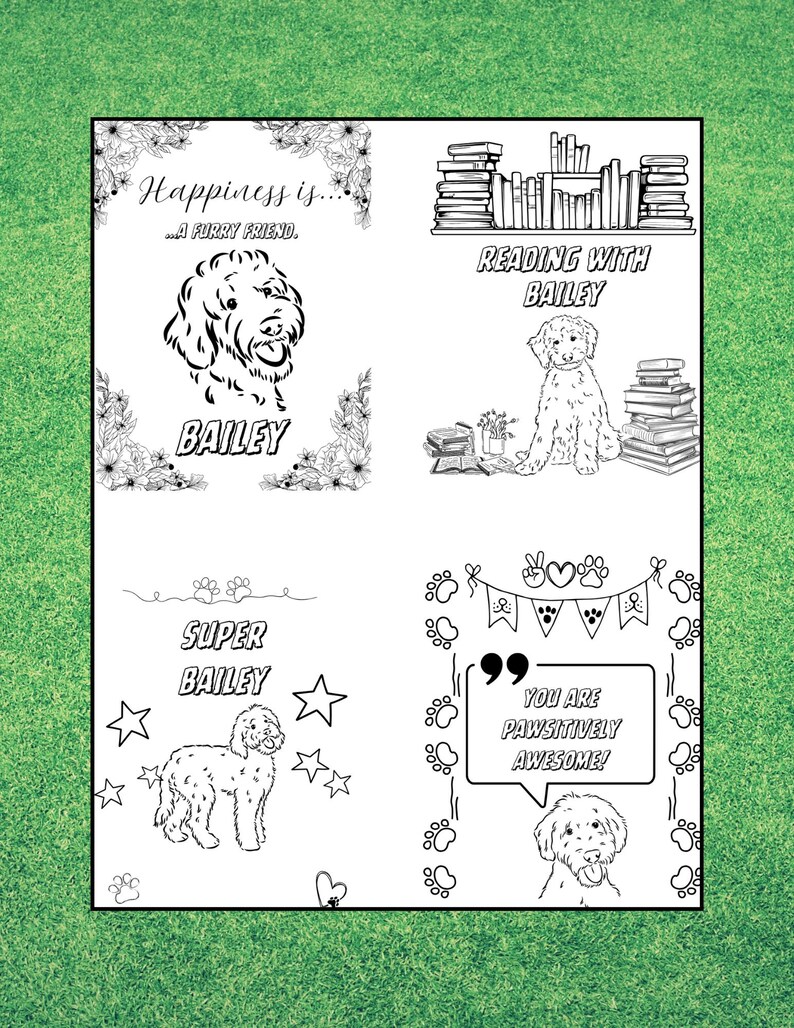 Therapy Dog Coloring Pages - Personalized and Breed Specific - Etsy