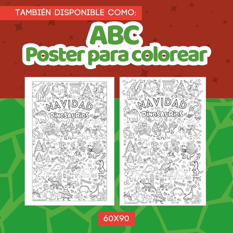 Libro Para Colorear ABC NAVIDAD DINOSAURIOS colorea Corta Pega: Páginas ...