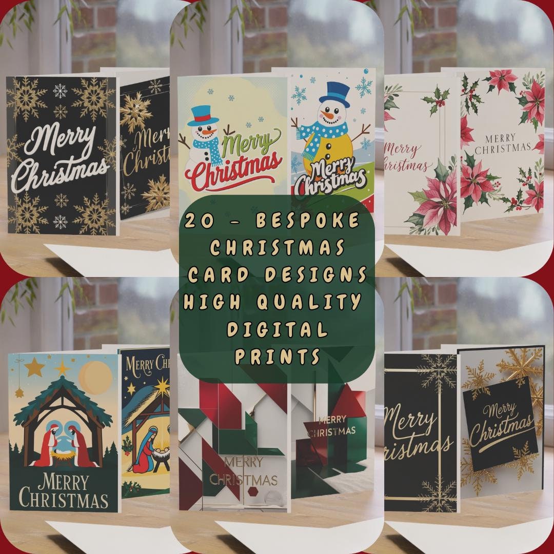 Modern Christmas Card Designs Printable Digital Files Holiday Cheer ...