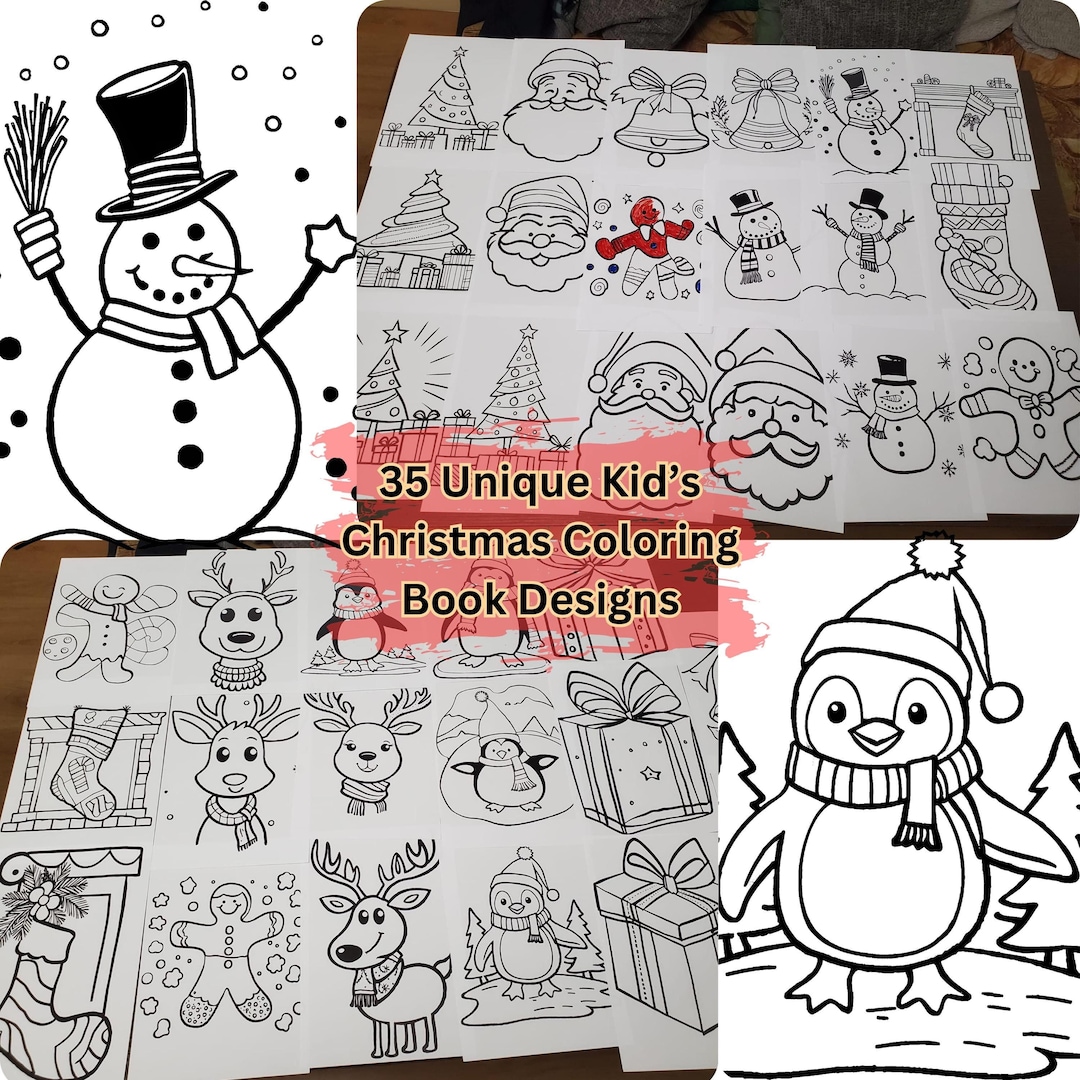 Festive Holiday Coloring Book for Kids - 35 Unique Patterns to Inspire ...