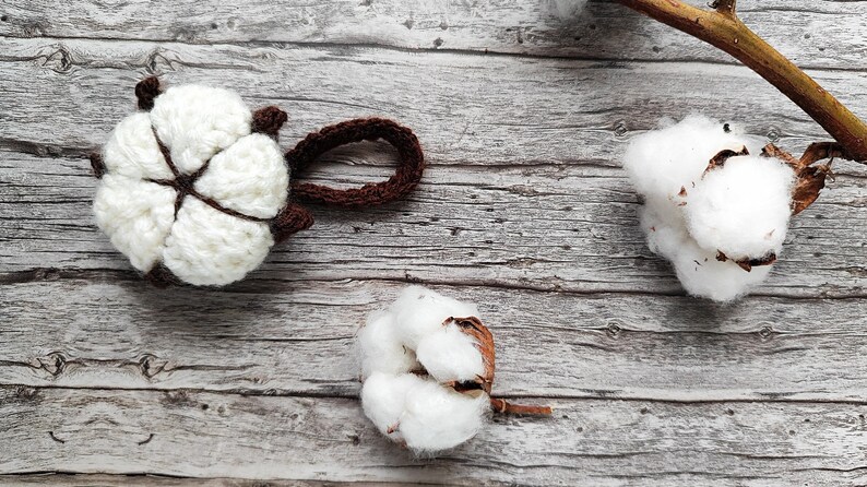 The Cottoné Charm: Cotton Boll Crochet Pattern Keychain or Hanger ...