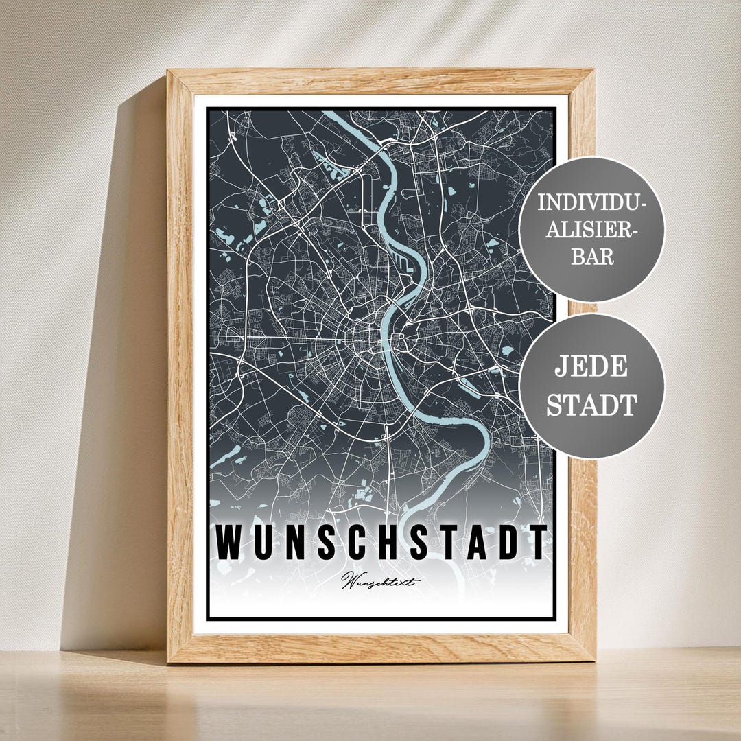 City Map City Map Poster Mural Wall Decoration Gift Idea Personalizable ...