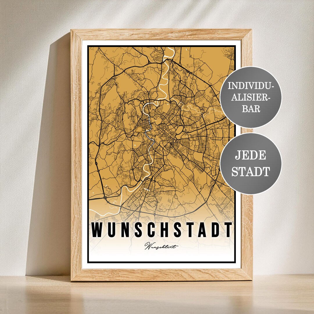 City Map City Map Poster Mural Wall Decoration Gift Idea Personalizable ...