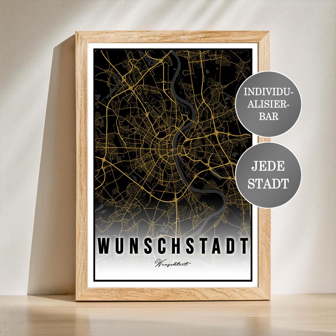 City Map City Map Poster Mural Wall Decoration Gift Idea Personalizable ...
