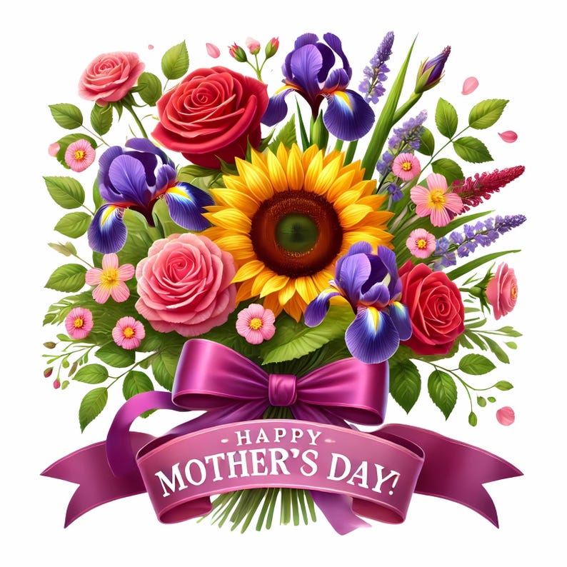 Happy Mother's Day Clipart Bundle, Mother's Day PNG Graphics, Mother's ...