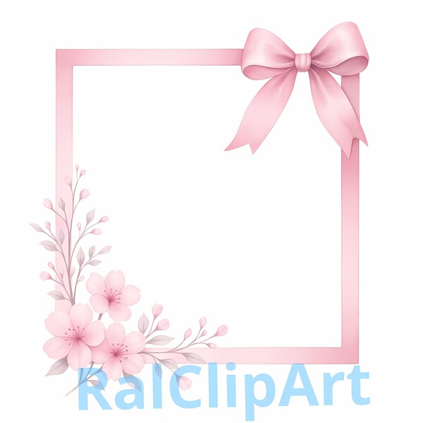 Pink Ribbon Bow Frame - Etsy