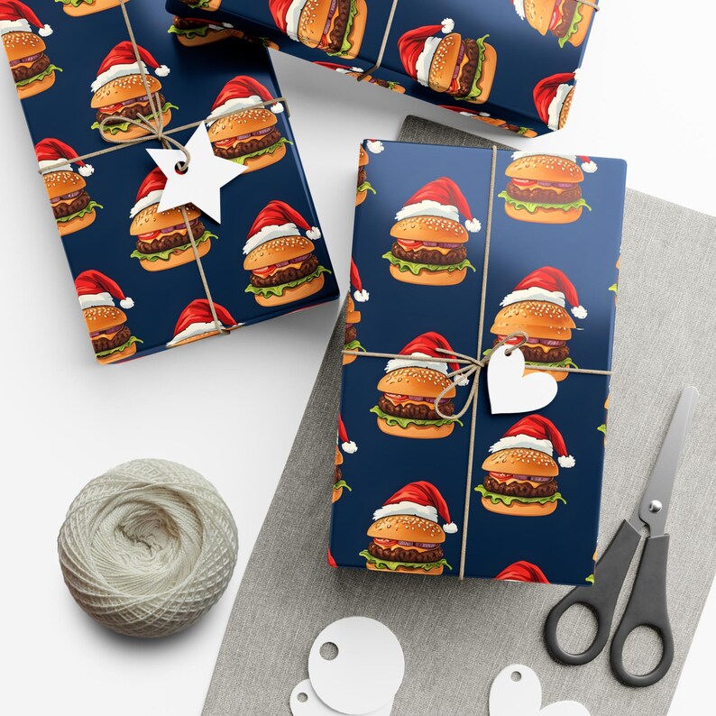 Lettuce Have a Merry Christmas | Cheeseburger Wrapping Paper | Foodie ...
