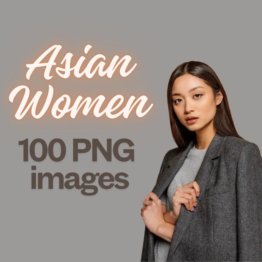 Asian Women Thumbnail Images Transparent HD PNG Files - Bundle Pack - Etsy