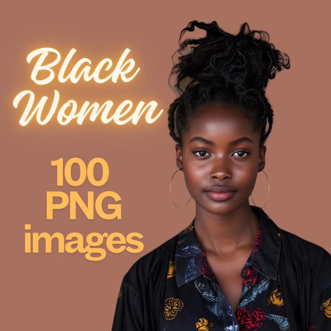 Black Women Thumbnail Images Transparent HD PNG Files - Bundle Pack - Etsy