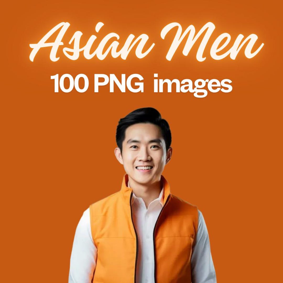 Asian Men Thumbnail Images Transparent HD PNG Files - Bundle Pack - Etsy