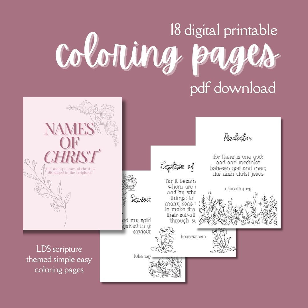 Names of Christ: LDS Coloring Book for Young Women, Sister Missionaries ...