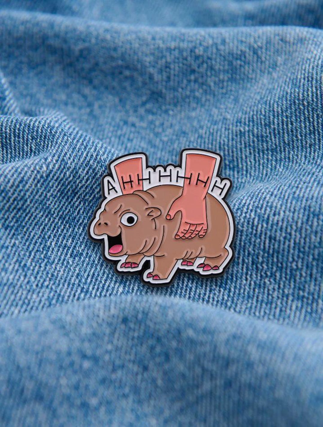 Moo Deng Meme Enamel Pin Cute Hippo Funny Pins - Etsy