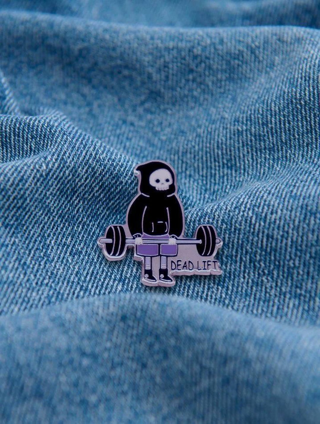 Deadlift Skull Enamel Pin Workout Gym Fitness Pins - Etsy