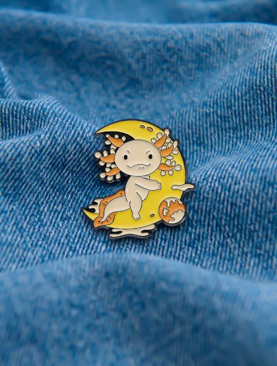 Axolotl Moon Enamel Pin Adult Gift Birthday Pins - Etsy
