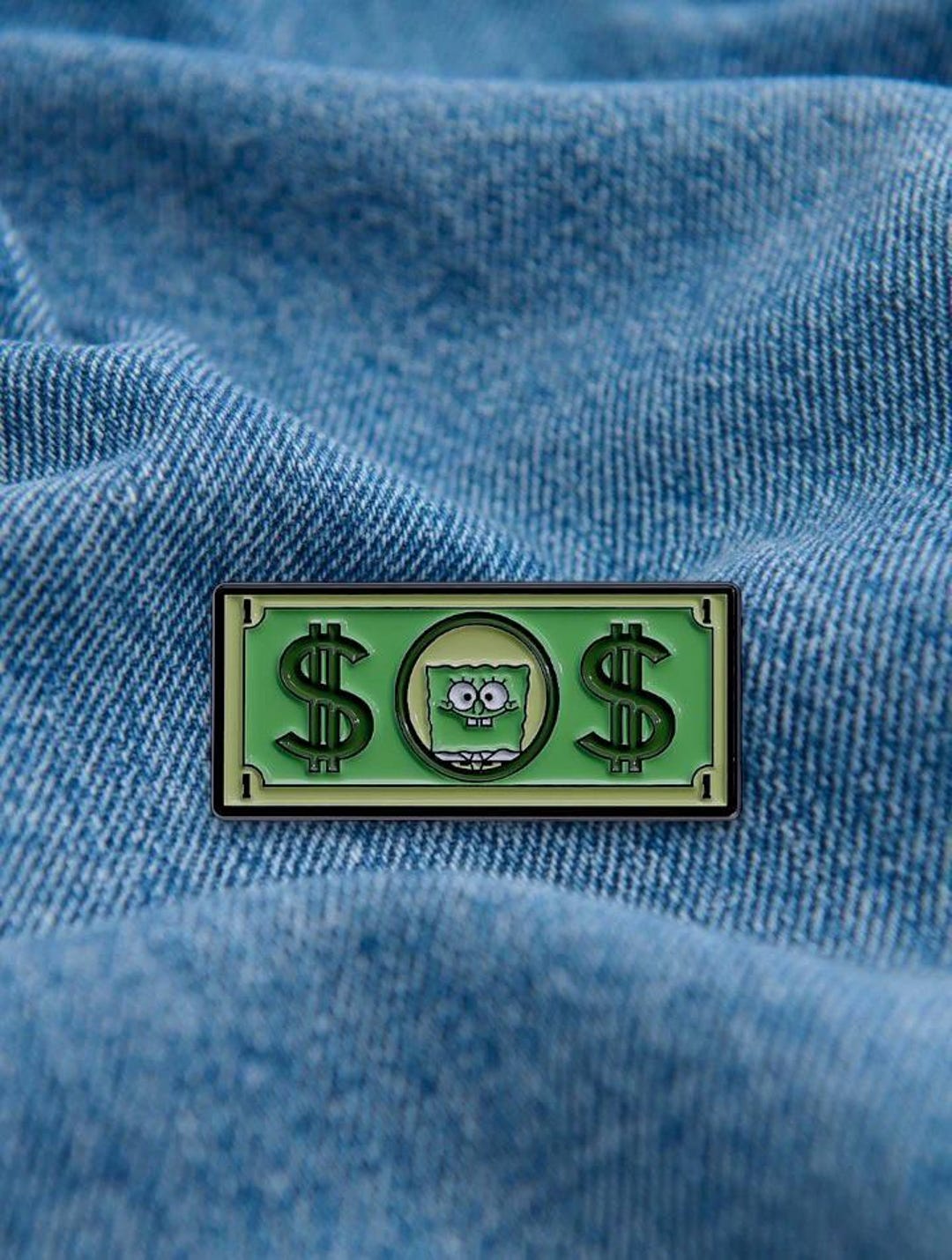 Sponge Dollar Bill Cartoon Enamel Pin Funny Gift Friends Pins - Etsy