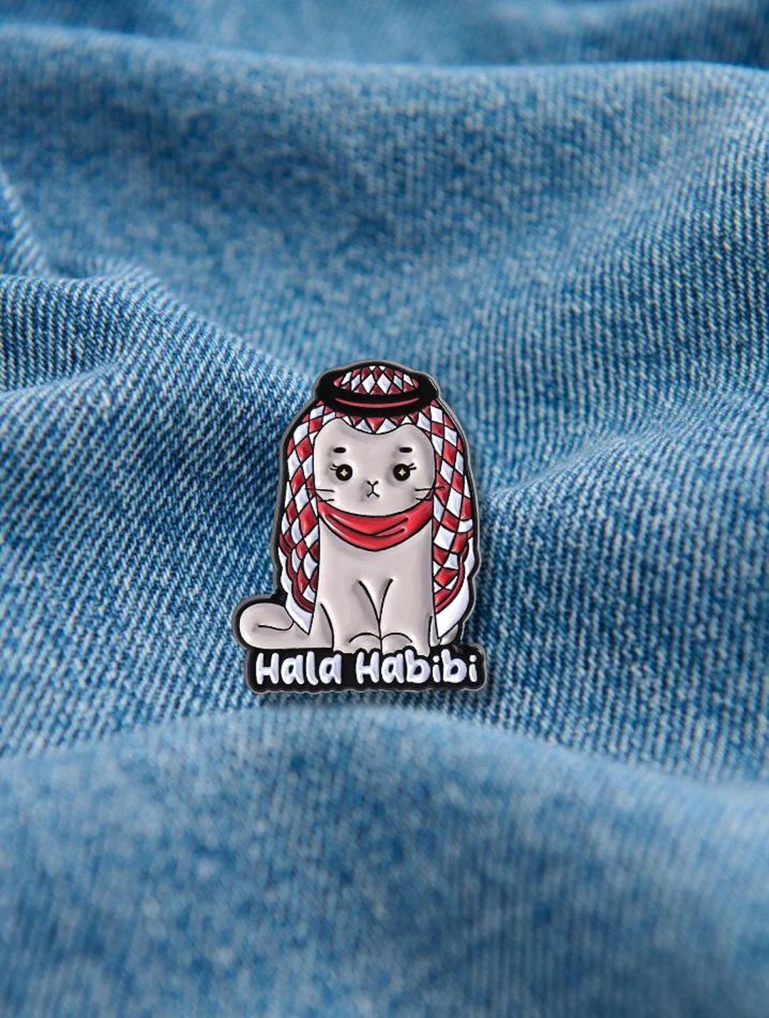Hala Habibi Cat Arab Dubai Animal Friends Enamel Pin Cute Friendly ...