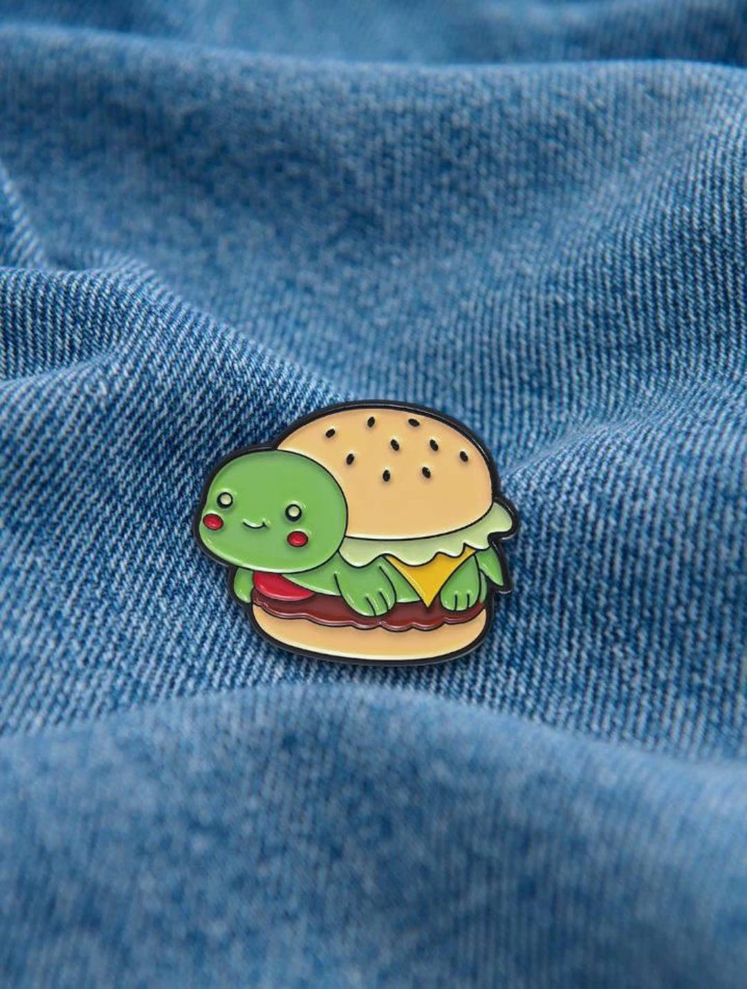 Burger Turtle Cute Enamel Pin Funny Birthday Pins - Etsy