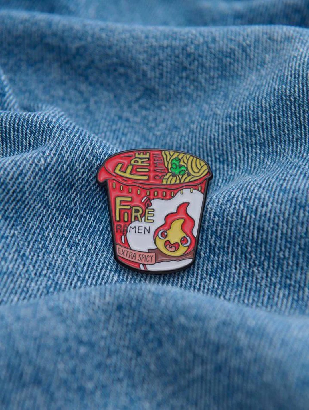 Fire Ramen Extra Spicy Anime Enamel Pin Friends Birthday Pins - Etsy