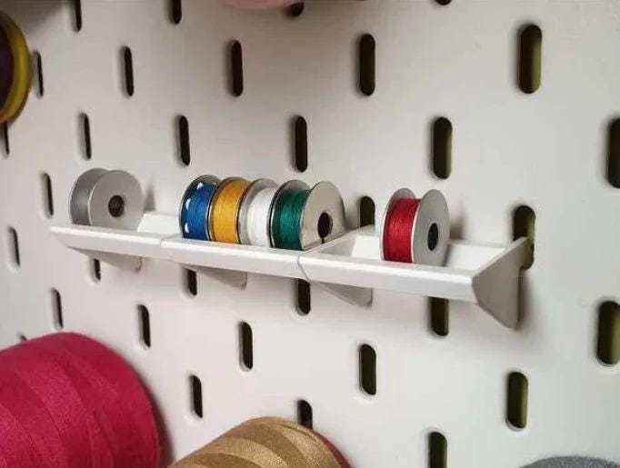 IKEA SKADIS Pegboard Bobbin Shelf – Sewing Thread Organizer – Sewing ...