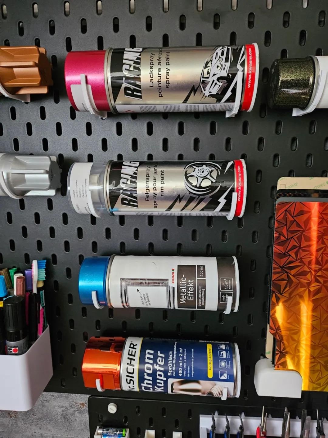 IKEA SKÅDIS Pegboard Spray Paint Can Holder – Aerosol Can Storage Rack ...