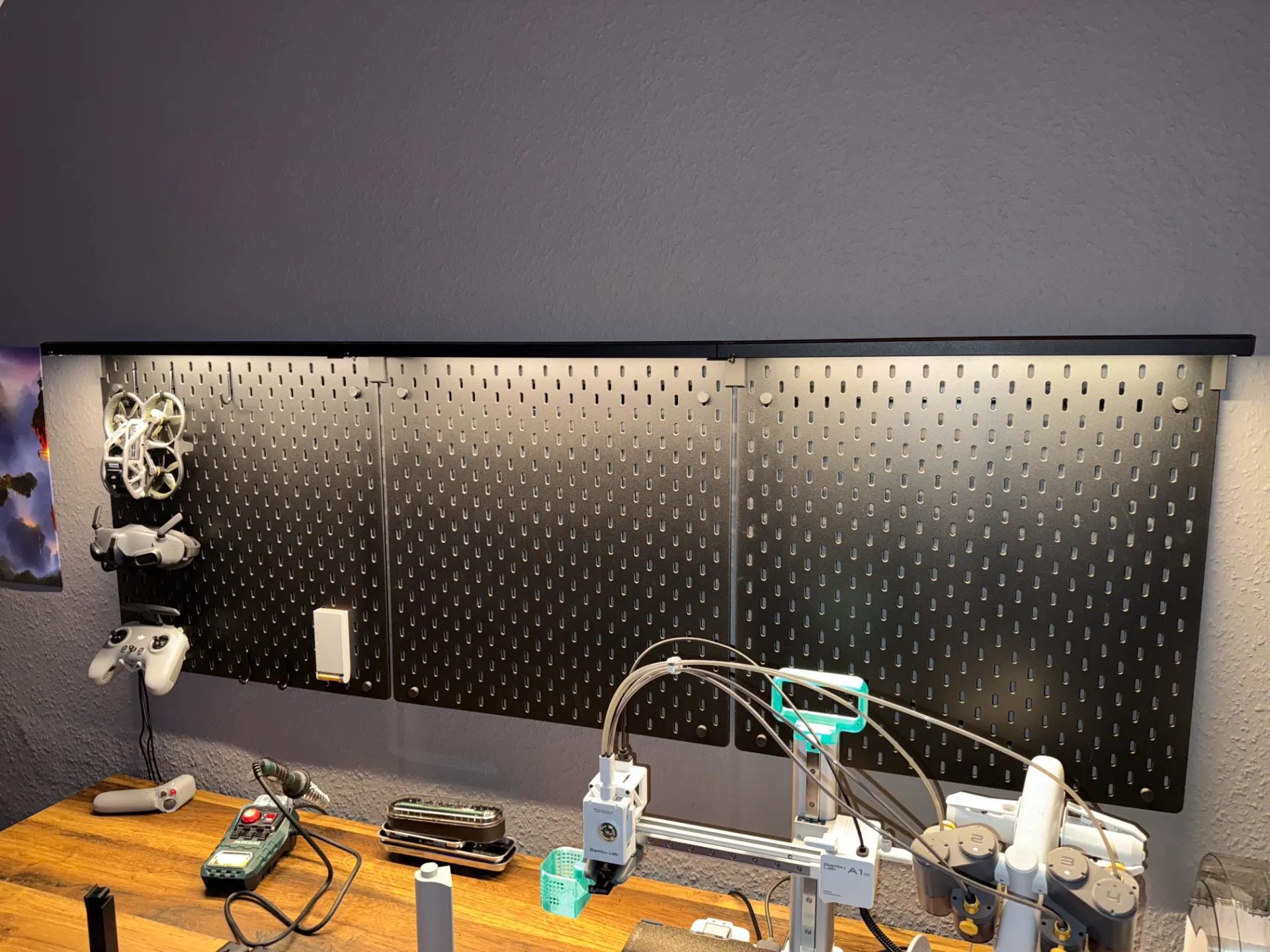 IKEA SKÅDIS Pegboard SKYDRAG Light Holder – Custom Mount for Skydrag ...